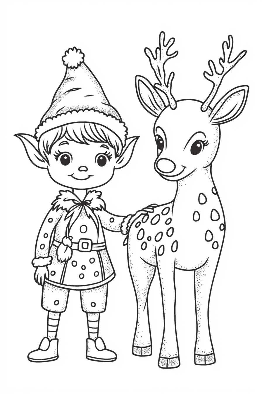 15 Christmas Reindeer Coloring Pages