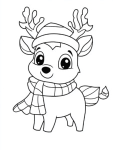15 Christmas Reindeer Coloring Pages
