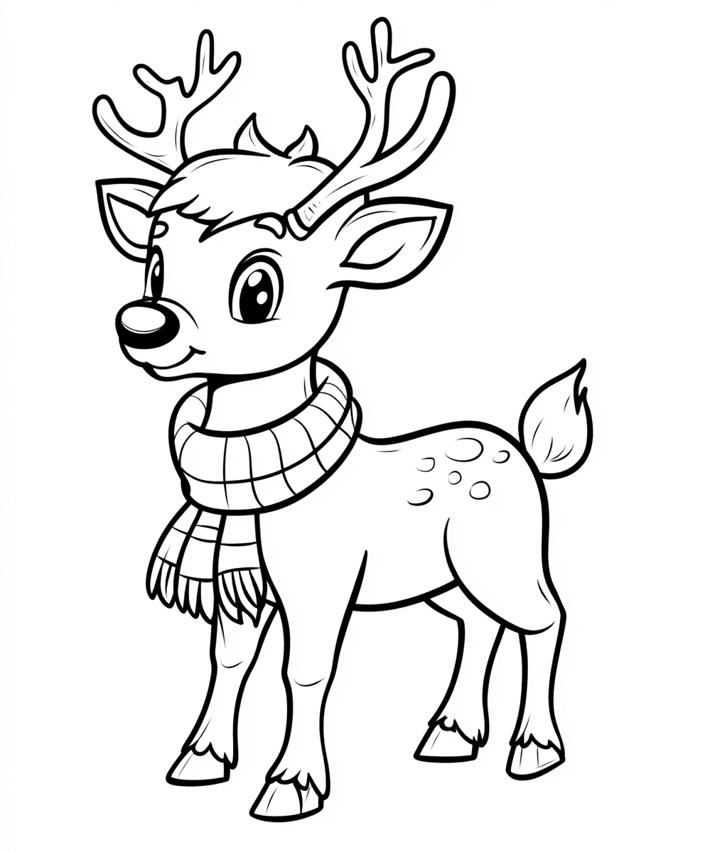 15 Christmas Reindeer Coloring Pages