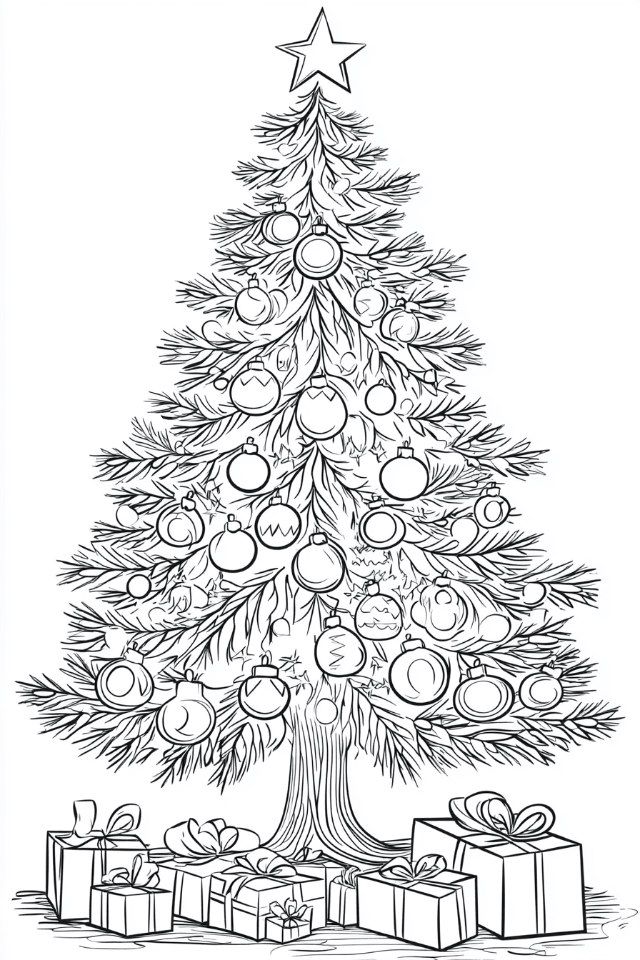 20 Christmas Tree Coloring Pages