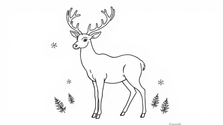 15 Christmas Reindeer Coloring Pages