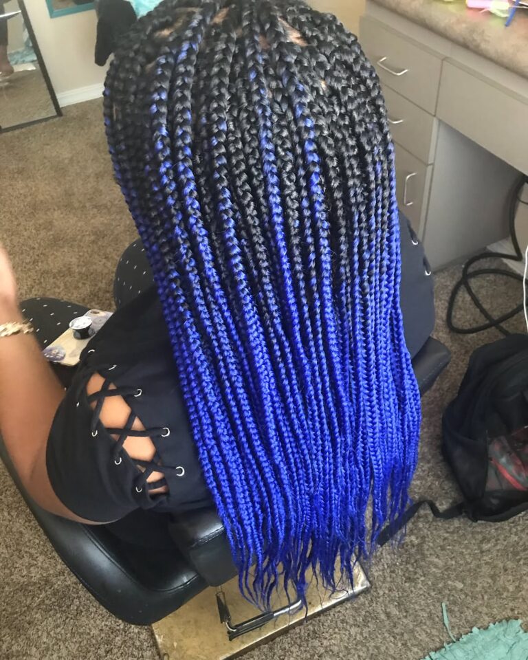 19+ Stunning Blue Braids For Black Women To Rock With Confidence