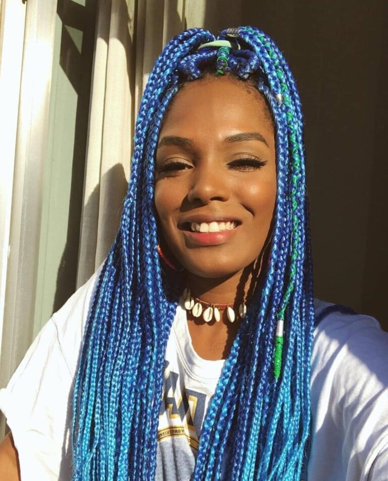 19+ Stunning Blue Braids For Black Women To Rock With Confidence