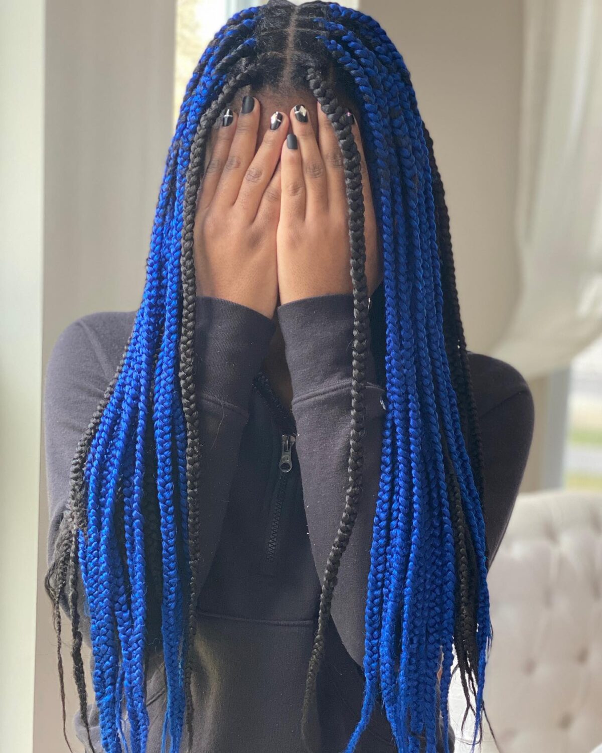 19+ Stunning Blue Braids For Black Women To Rock With Confidence