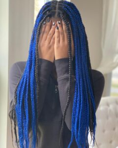 19+ Stunning Blue Braids For Black Women To Rock With Confidence