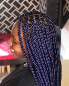 19+ Stunning Blue Braids For Black Women To Rock With Confidence