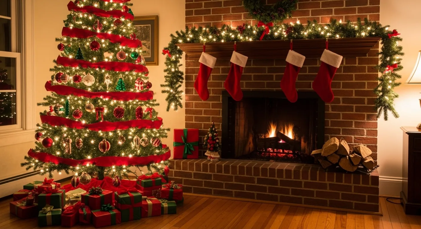 15 Christmas Tree By Fireplace Inspirations That Create The Perfect ...